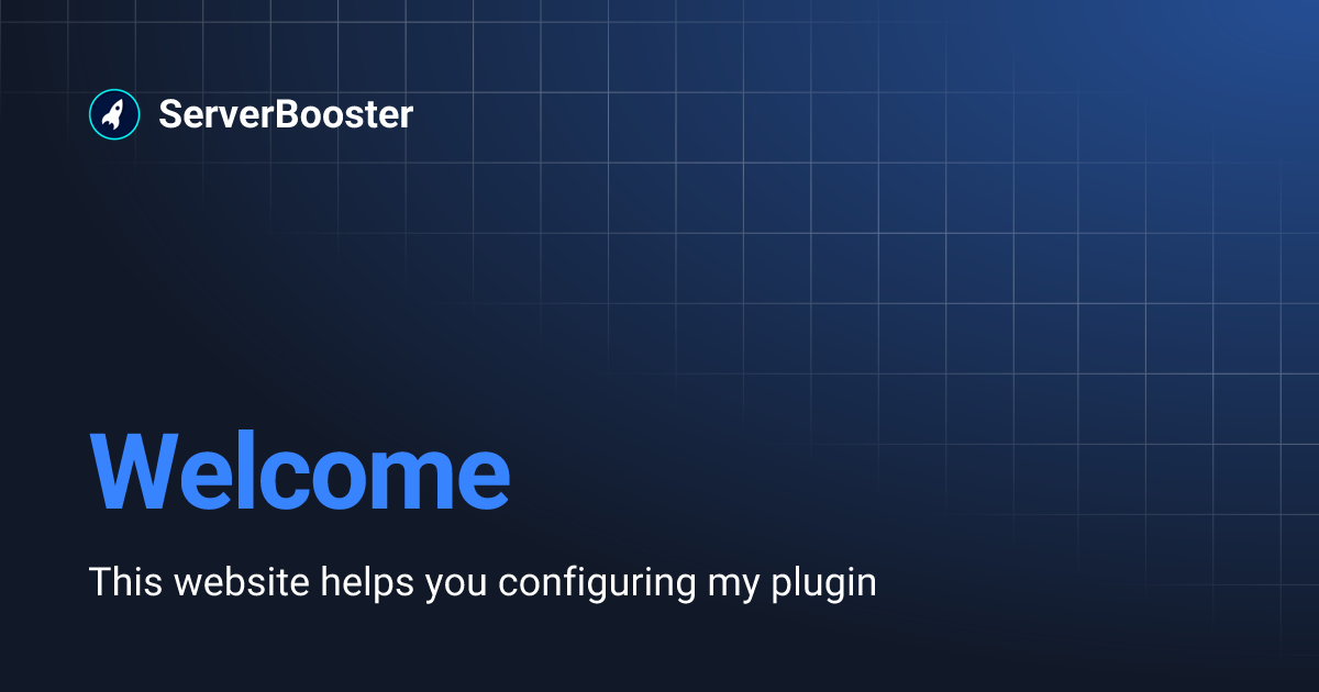 Welcome | ServerBooster